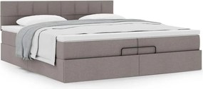 Osmanský rám postele s matrací taupe 200x200 cm textil 3311488