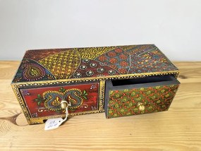 Indická skříňka malovaná 2 šuplíčky