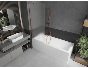 Mexen Next, vanová zástěna 1-křídlová 70 x 150 cm, fixní křídlo, 6 mm námraza sklo, růžové zlato profil, 895-070-000-00-30-60