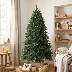 HOMCOM Umělý vánoční stromek, 180 cm, s 2419 PE a PVC větvemi, skládací systém, zelený