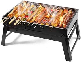 Verk Group Cestovní gril přenosný skládací kufr na dřevěné uhlí kempování bbq