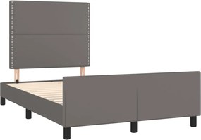 Rám postele bez matrace šedý 120x190 cm umělá kůže 3270558