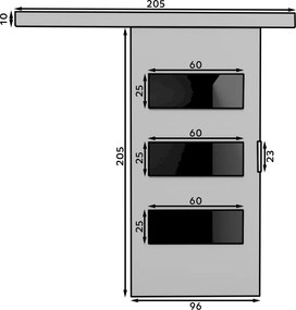 ADRK Furniture Posuvné nástěnné dveře ARES 96