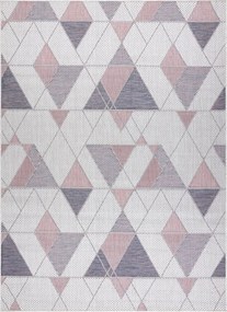 Dywany Łuszczów Kusový koberec Sion Sisal Triangles B3006A ecru/pink – na ven i na doma Rozměry koberců: 80x150