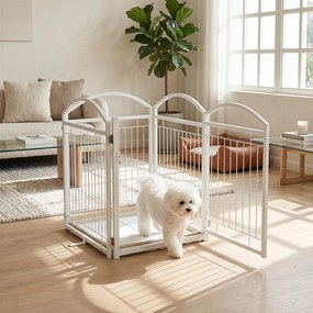 Costway Brána pro psy 81 cm vysoká zábrana skládací 4 panely štěněcí