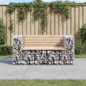 Zahradní lavice gabionový design 143x71x65,5cm masivní borovice,  834377