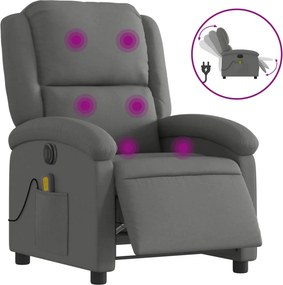 Elektrické masážní polohovací křeslo tmavě šedé textil 3204153
