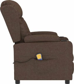 Masážní křeslo hnědé textil 339062