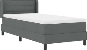 Postel s boxspringem s čelo Tmavě šedá 200 x 80 cm textil 3341007