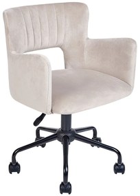 Sametová kancelářská židle taupe SANILAC Beliani