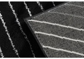 Dywany Luszczow Kusový koberec EMERALD EXCLUSIVE A0084, řádky, geometrický černý / stříbrný Rozměr koberce: 160 x 220 cm