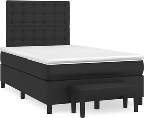 Box spring postel s matrací černá 120x190 cm umělá kůže 3270451