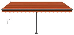 Automatická markýza LED a senzor větru 400x300 cm oranžovohnědá