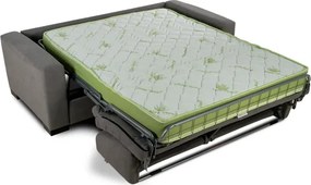 Pohovka JANIRA s rozkladem na každodenní spaní - matrace s Aloe vera, šedá (roma - 23 grigio)