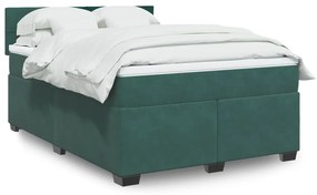 Box spring postel s matrací tmavě zelená 140x200 cm samet 3286333
