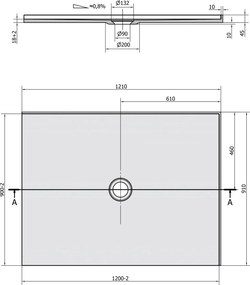 Polysan MIRAI 120 x 90 cm sprchová vanička obdélníková z litého mramoru 73180 pravá