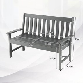 Costway 132 cm Dlouhá lavička do každého počasí Vyrobená z HDPE pro 2-3 osoby