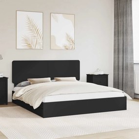 Postel s úložným prostorem Černá 200 x 200 cm Kompozitní dřevo 3412652