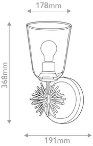 Quoizel STARING-1WB-DG-CLEAR - Nástěnné svítidlo STARING 1xE27/40W/230V měděná