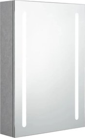 LED koupelnová skříňka se zrcadlem betonově šedá 50x13x70 cm 326495