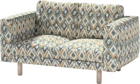 Potah na pohovku IKEA Norsborg 2-místná barva modrá látka pletený vzor, vzorované
