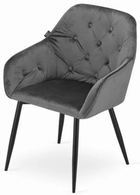 Sametová židle Vienna šedá