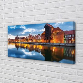 Obrazy na plátně Gdańsk říční budovy 125x50 cm