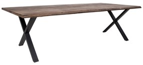 House Nordic Jídelní stůl, uzený olejovaný dub se zvlněným okrajem, připravený k rozšíření\n100x300x75 cm