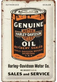 Plechová cedule Harley Davidson - Genuine Oil Can, ( x  cm)