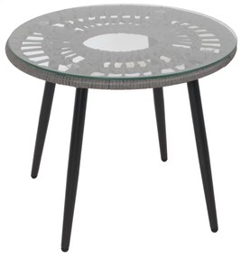 Set 2 křesílek a stolku HWC-N33 - šedá, čalounění světle šedá