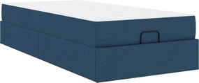 Rám postele s matrací 2 ks Modrá textil 3399458