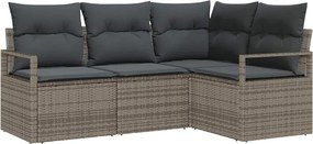 Set pohovek 4 ks Šedá polyratan 3355028