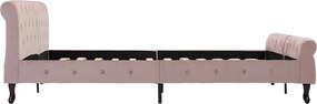 Rám postele růžový samet 180 x 200 cm 288569