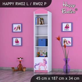 Dětský regál vysoký růžový RW02