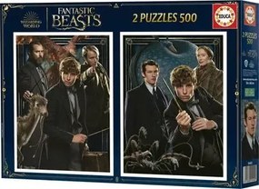 EDUCA Puzzle Fantastická zvířata / 2x500 dílků / od 10 let