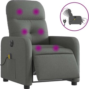 Elektrické masážní polohovací křeslo tmavě šedé textil 3206787
