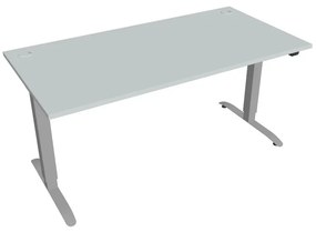 Elektr. nastavitelný stůl 160x80 - HOBIS MOTION  MS 2 1600 Dekor stolové desky: šedá, Barva kovové podnože: stříbrná