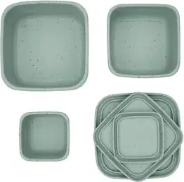 KikkaBoo Sada boxů na svačinu 3 ks Platinum Silicone Sage