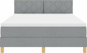 Postel s boxspringem s čelo Světle šedá 160 x 200 cm textil 3339007