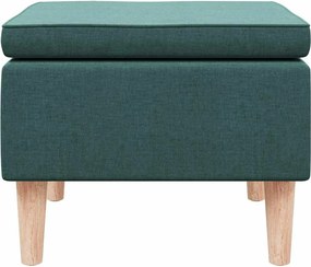 Stolička s dřevěnými nohami tmavě zelená textil 329452