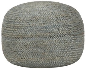 Ručně vyrobený sedací puf olivově zelený 45 x 30 cm juta 248083