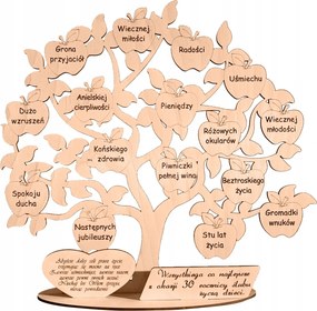 Výročí svatby, jubileum, zlaté, stříbrné hody, gravírovaný strom