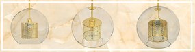 Toolight - závěsná skleněná lampa APP556-1CP 30cm, zlatá, OSW-08749