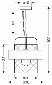 Kovové závěsné svítidlo v černo-měděné barvě ø 30 cm Fiba – Candellux Lighting