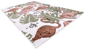 Dywany Łuszczów, Dětský kusový koberec Fun Flami Flamingos cream, 200x290, vícebarevná, dětský pokoj