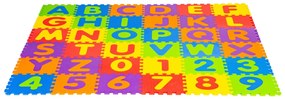 ECOTOYS Velká pěnová podložka EVA pro děti písmena čísla 178x178 cm 36 ks.