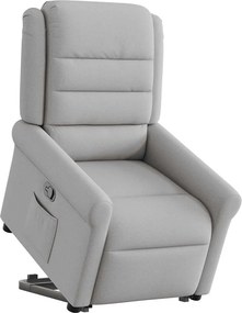 Zvedací polohovací křeslo obláčkově šedé textil 3303323