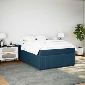 Box spring postel s matrací tmavě modrá 140x190 cm samet 3285642