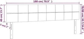 Čelo postele s LED tmavě modré 180x5x78/88 cm samet 3121676