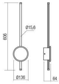 Redo 01-2700 - LED Nástěnné svítidlo DIAZ LED/18W/230V CRI 90 zlatá